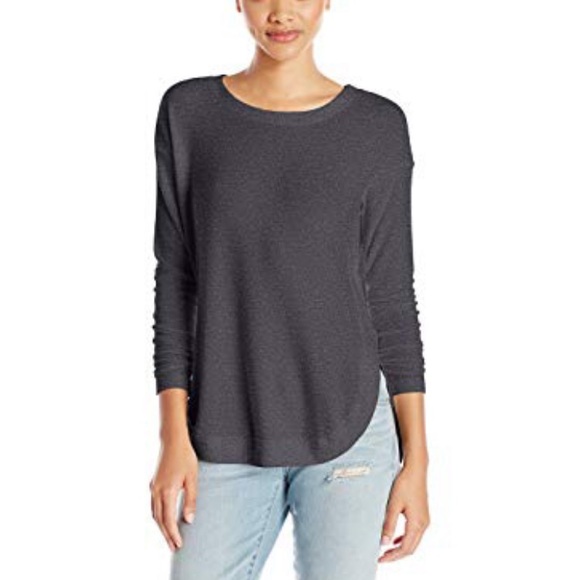 Michael Stars | Sweaters | Michael Stars Dark Grey Curved Hem Sweater ...